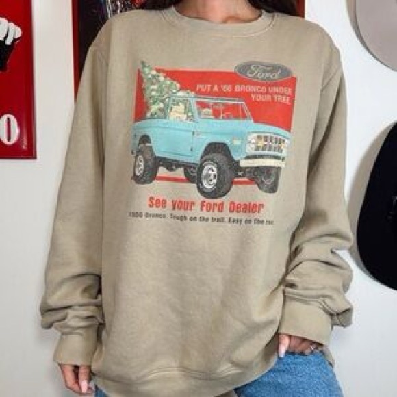 Ford | Tops | Ford Beige Fleece Graphic Unisex Crew Neck Sweatshirt 2x ...